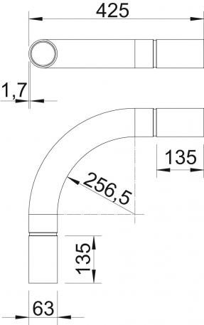 Aluminium-Rohrbogen, ohne Gewinde | OBO